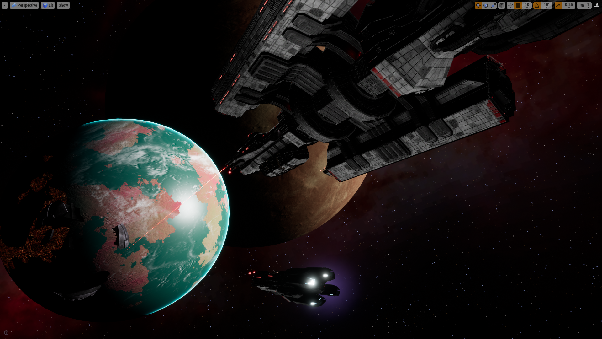 Image 1. The Synth homeworld being attacked by their tyrannical creators
