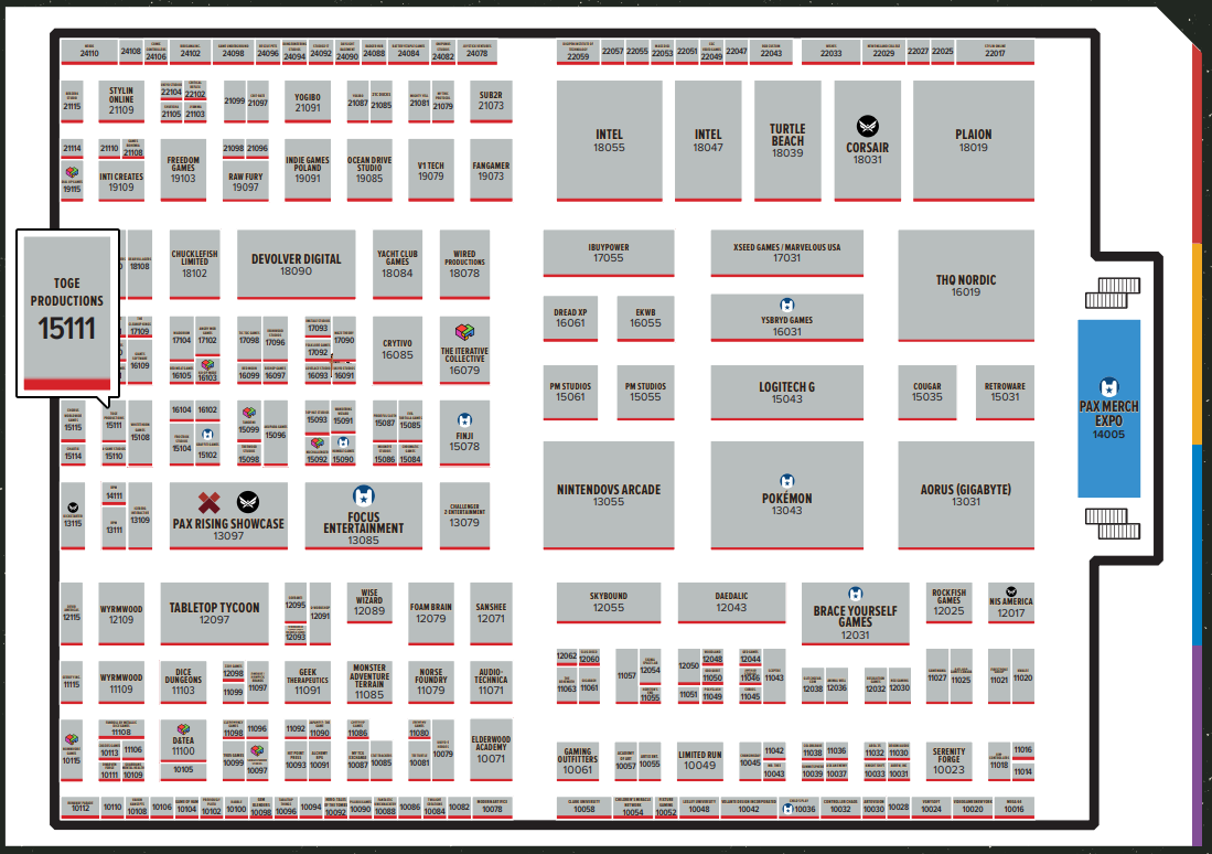 From the NintendoVS Arcade booth, go straight ahead towards the area ...