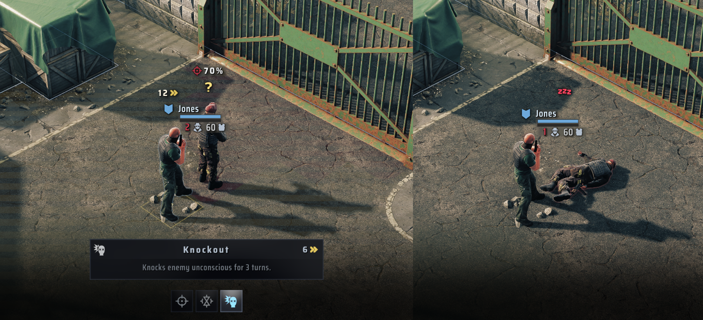 unalerted enemies can be knocked out