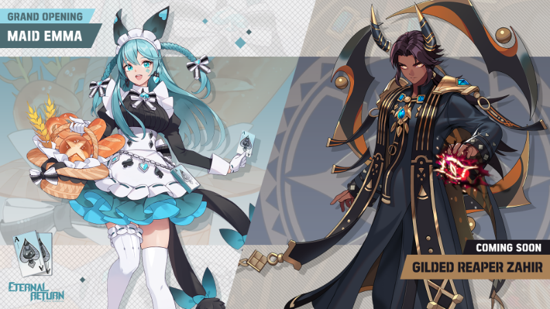 Eternal Return - Now showcasing new skins: Maid Emma and Gilded Reaper ...