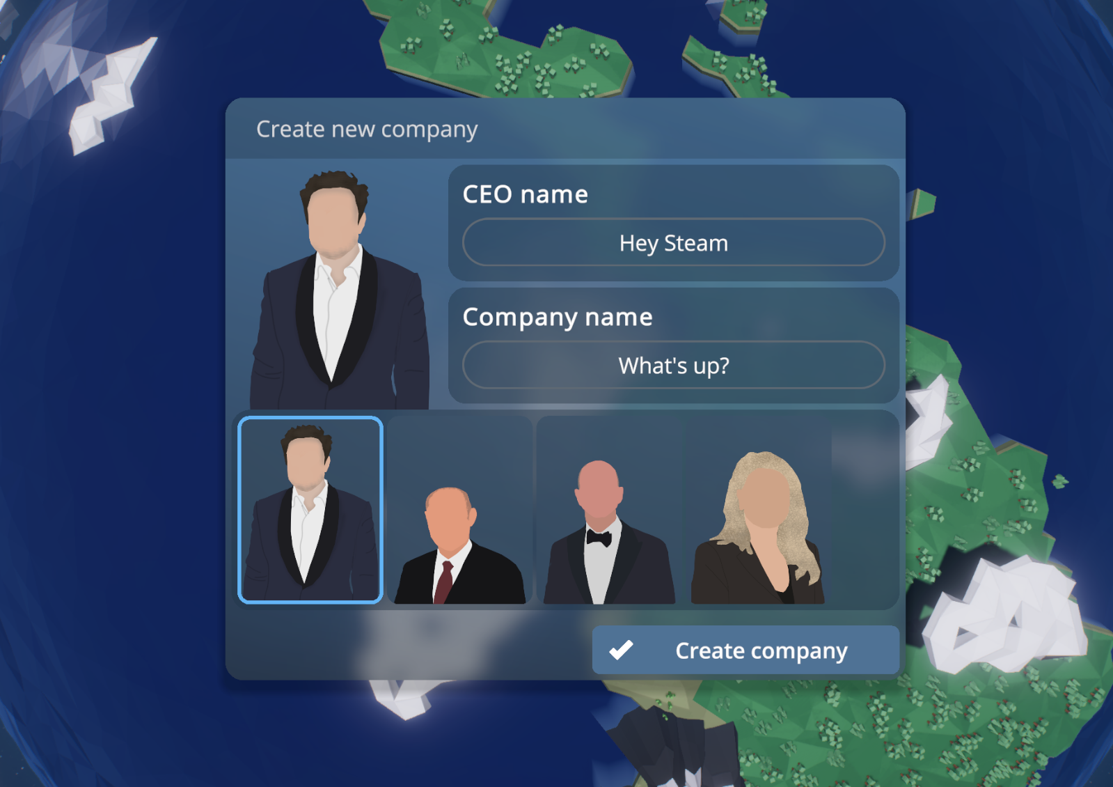 Now you can choose your CEO avatar! There are only a few available for ...