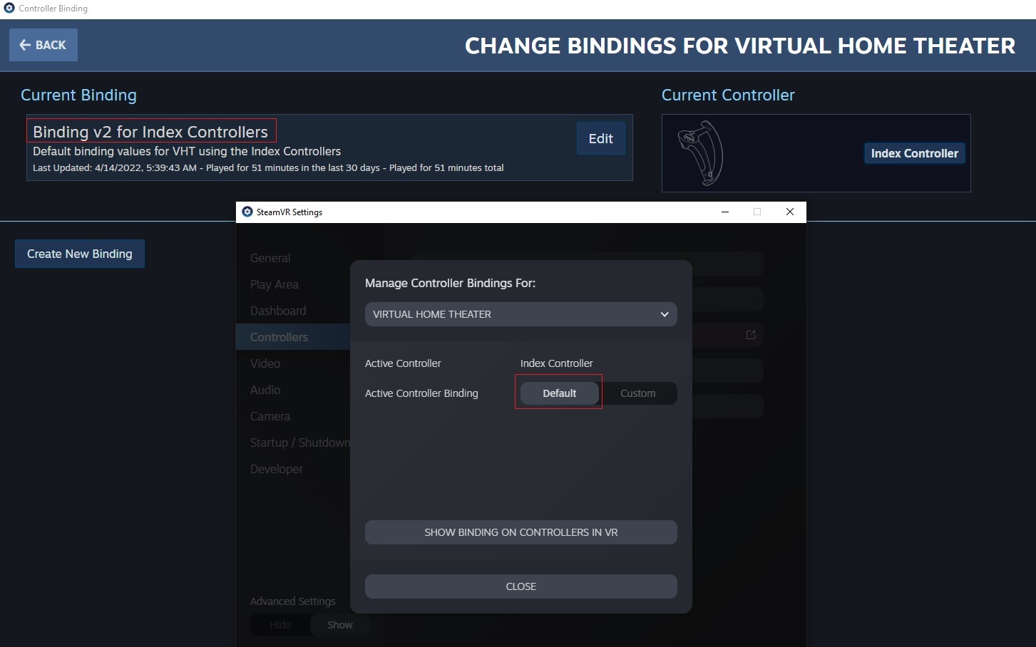 Virtual Home Theater VR Video Player - Update bindings for Index ...