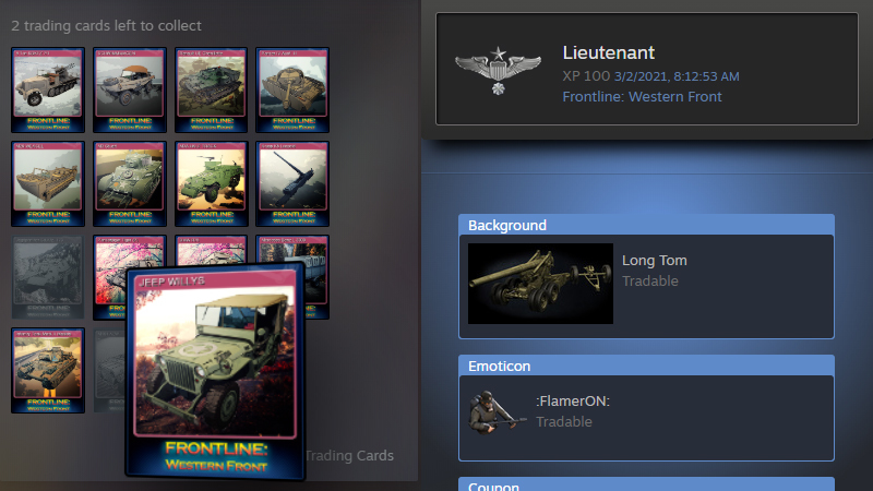 Frontline: Western Front - Trading cards & Community items - Steam News