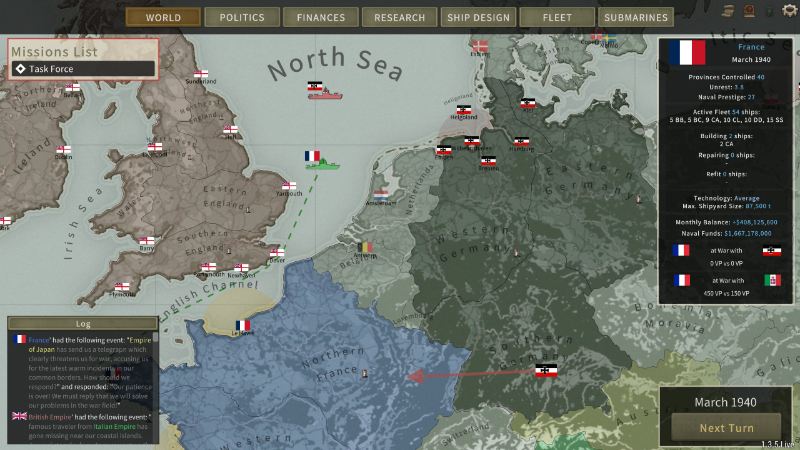 Ultimate Admiral: Dreadnoughts - Minor Update v1.3.5 - Steam News