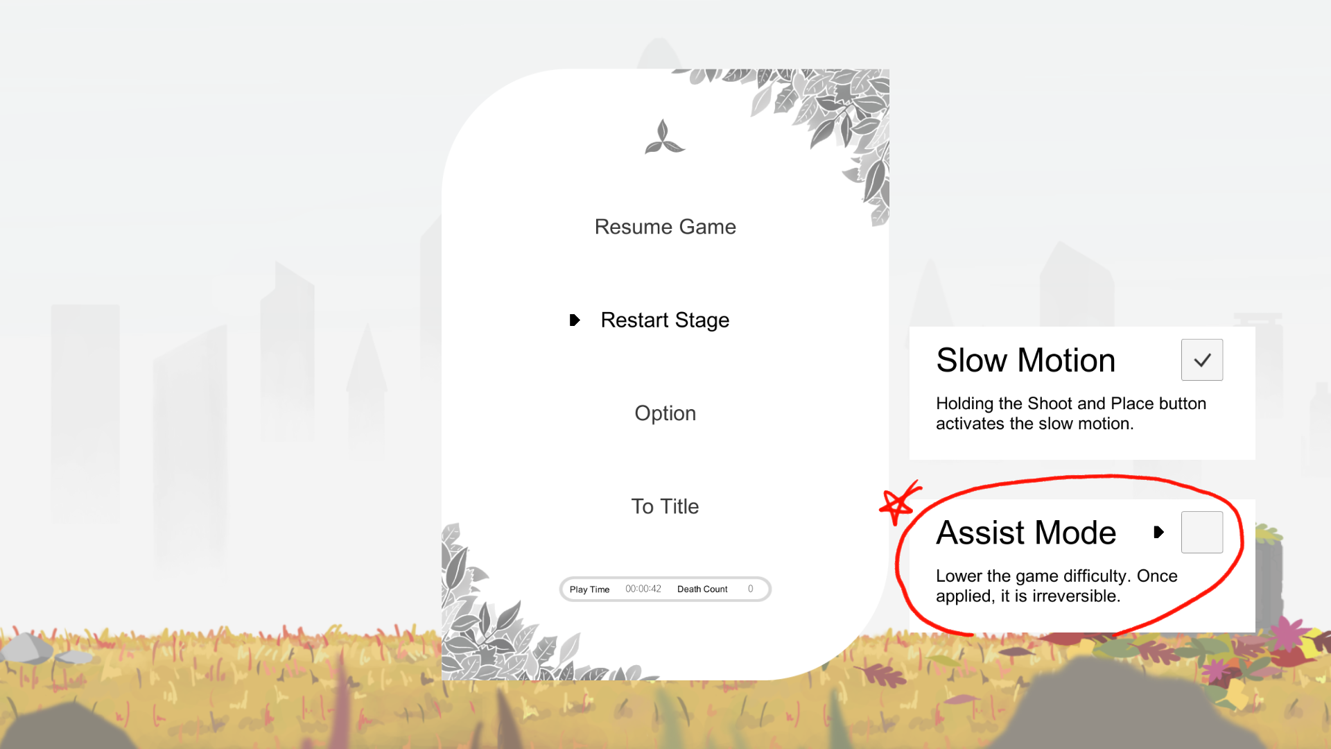 Assist Mode’ can be activated at any time from the ESC window.