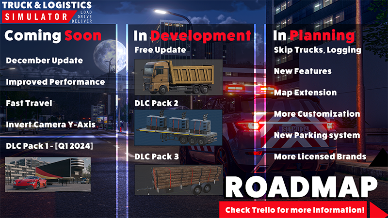 Truck & Logistics Simulator - Trello Roadmap for Truck & Logistics ...