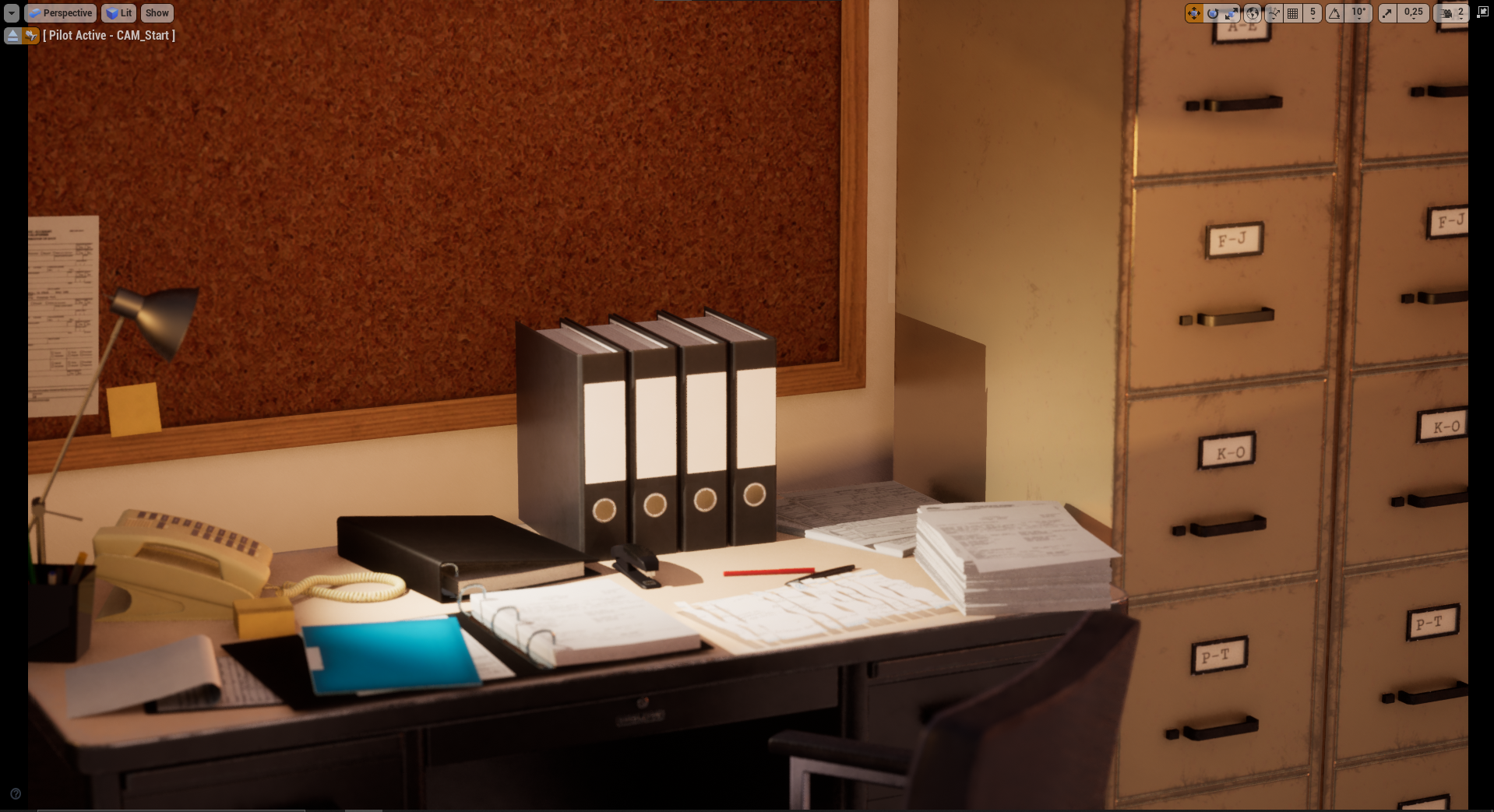 DESK SCENE ESTABLISHING SHOT