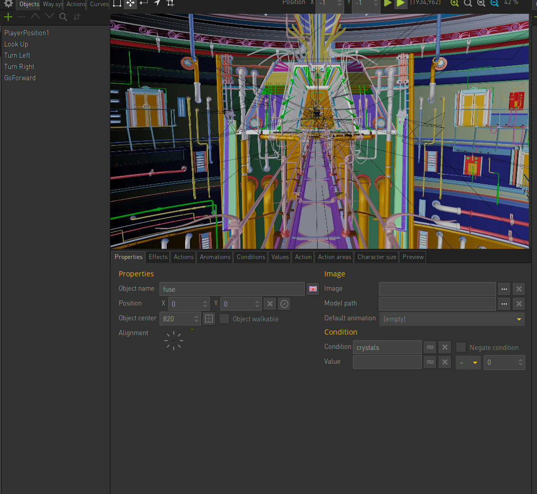 Developing scenes within Visionaire Studio 5 using Colour Box images