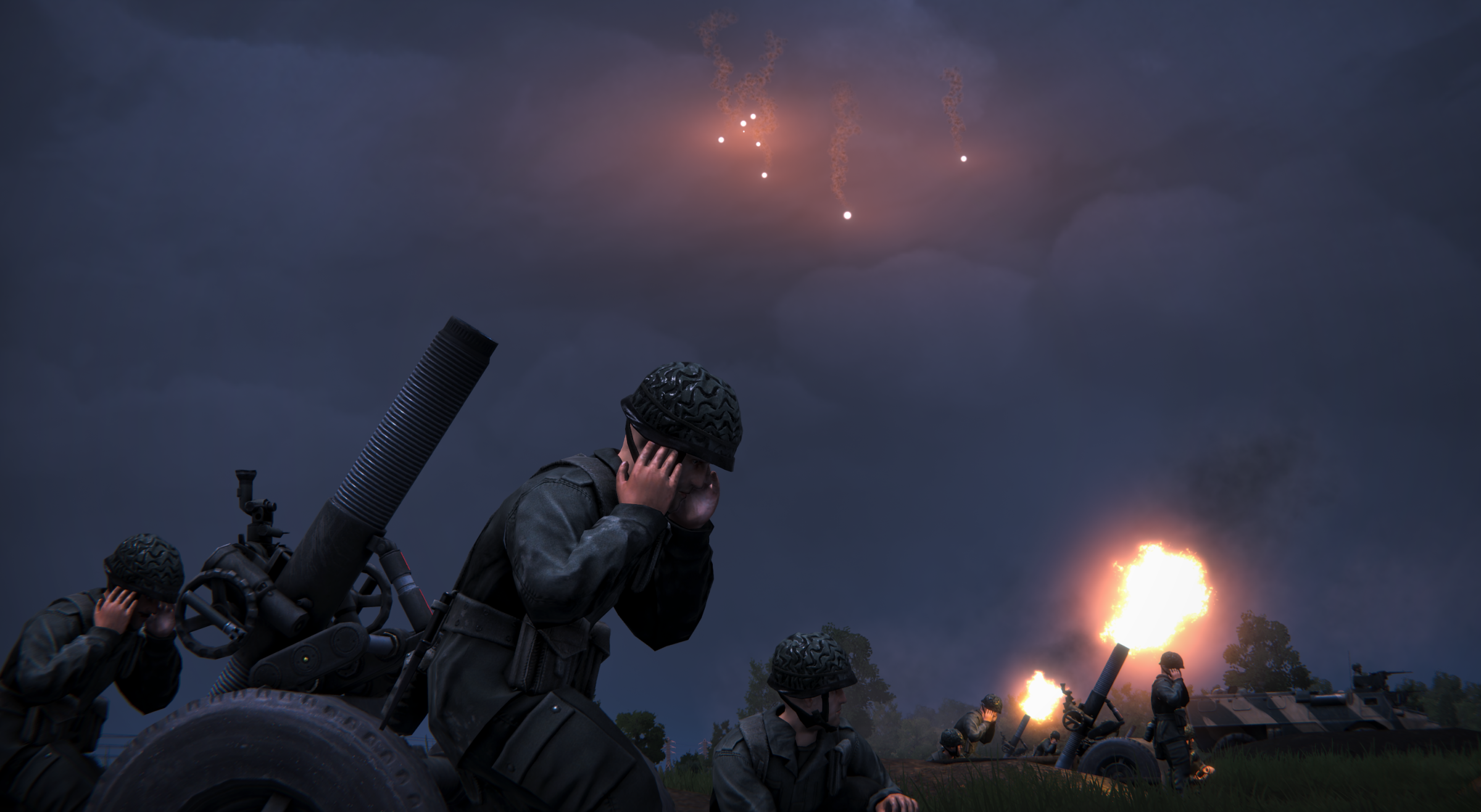 French mortar battery firing for effect