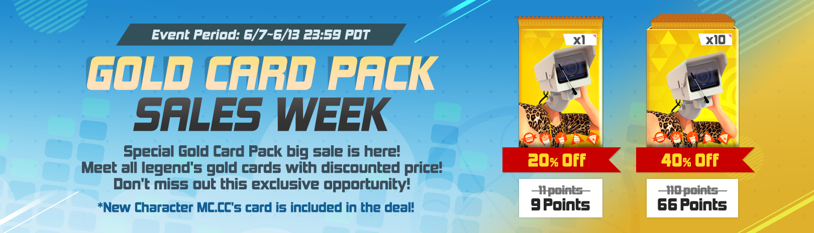 2. Gold Card Pack Sales Week
