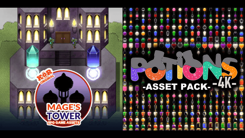 RPG Maker MZ - New DLC: KR Mage's Tower Tileset, Potions Assets 4K ...