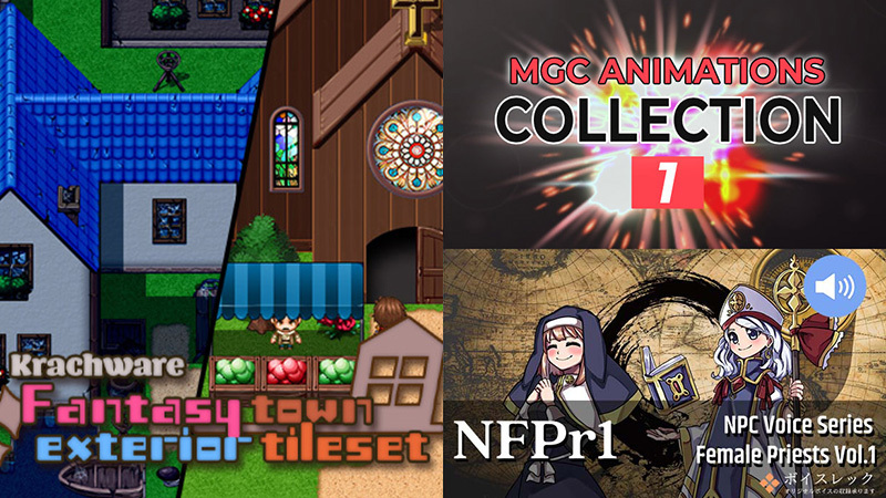 RPG Maker MZ - New: Krachware Fantasy Town Ext., MGC Animations Col. V1 ...