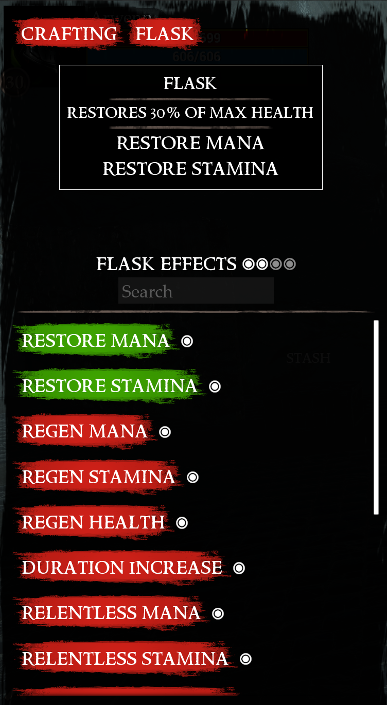 Here we can see our Flask Point meter filling up. This character is an ...