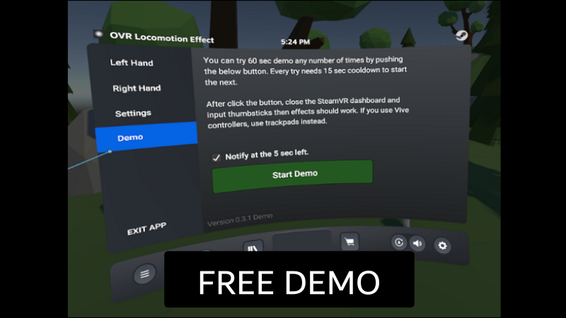 OVR Locomotion Effect : Anti-VR Sickness - Free Demo is Relased - Steam ...