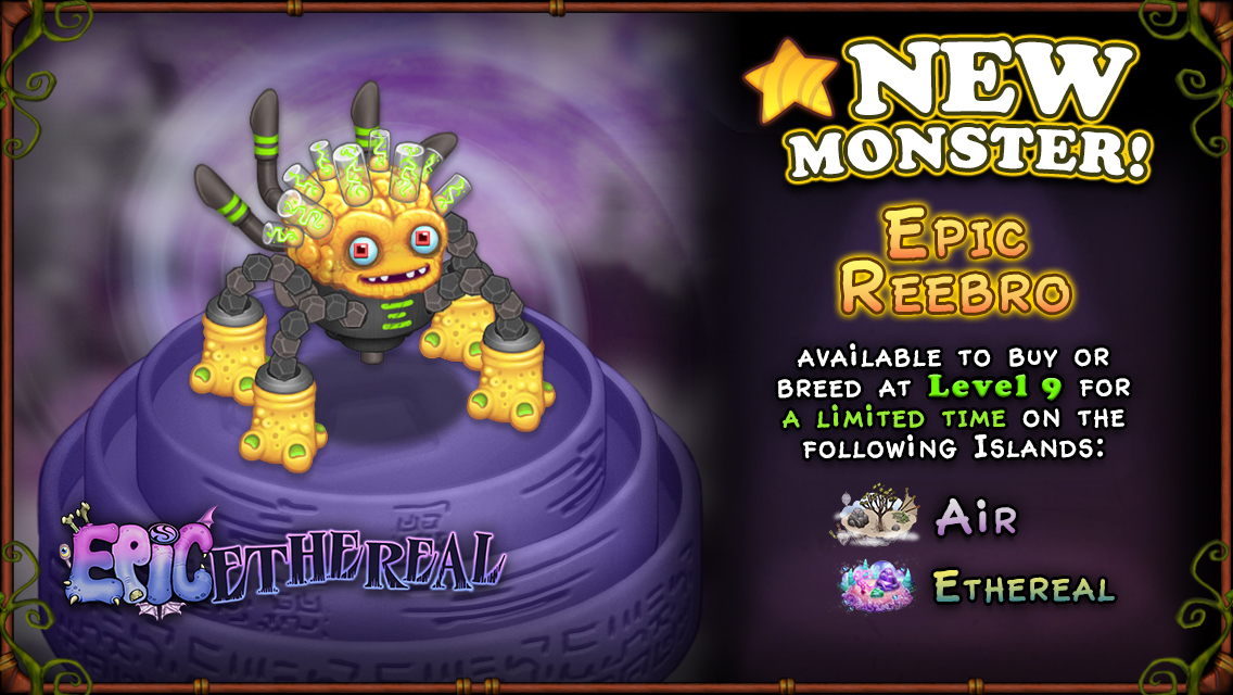 NEW Monster: Epic Reebro available on Air & Ethereal Islands