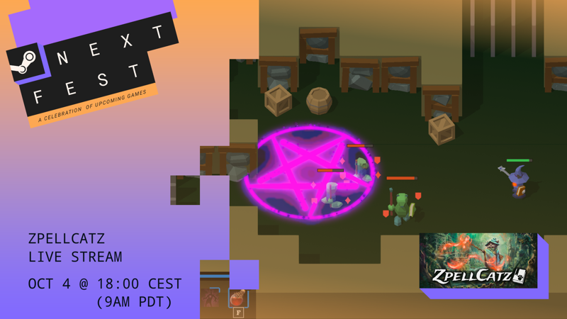 ZpellCatz - ZpellCatz Live Stream #1 (Steam Next Fest) - Steam News