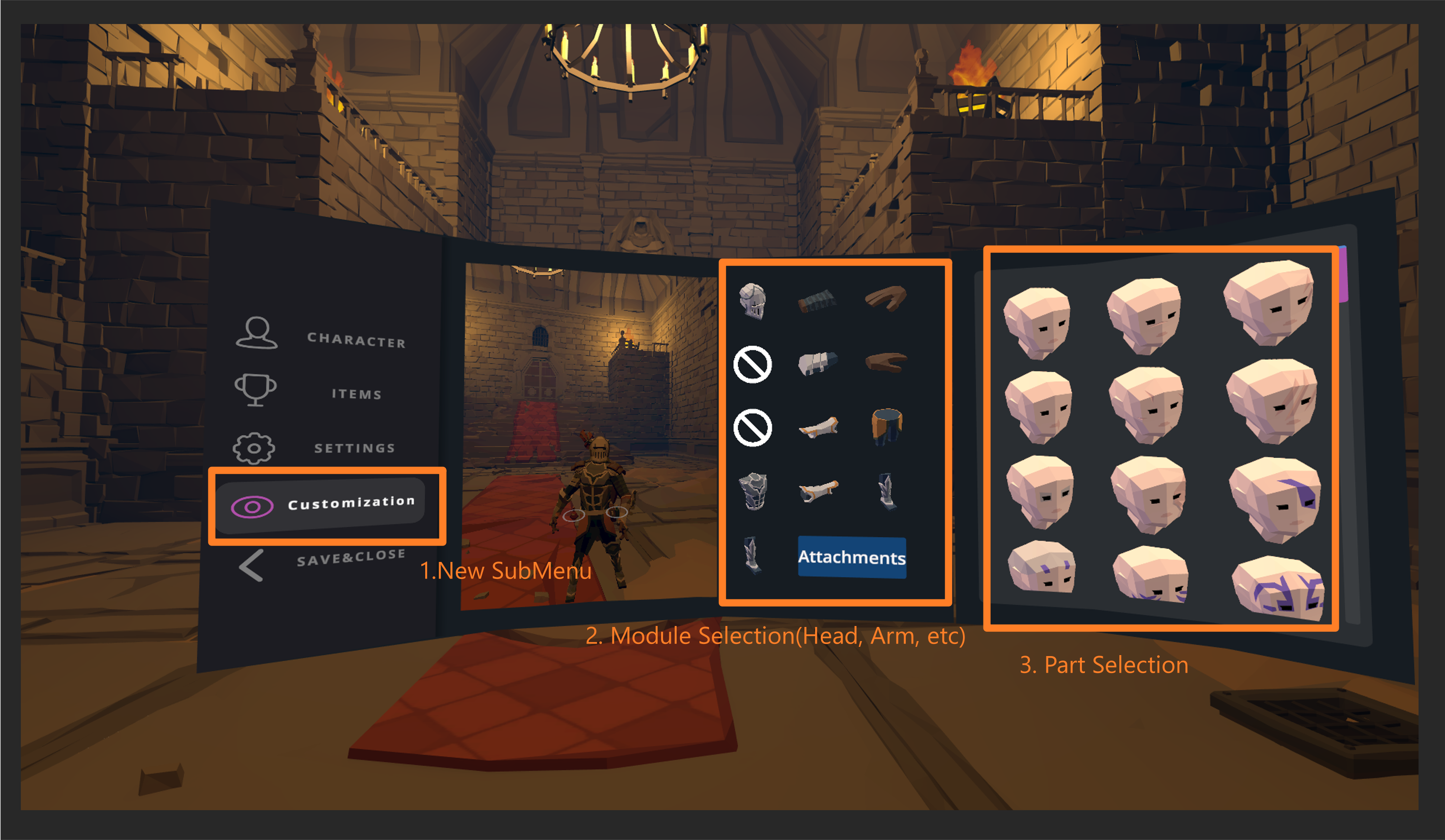 there are 13 different body modules and 13 attachment types