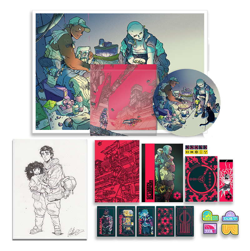 An original signed Citizen Sleeper illustration by Guillaume Singelin.