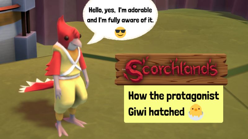 Scorchlands - How the protagonist Giwi hatched 🐣 - Steam News