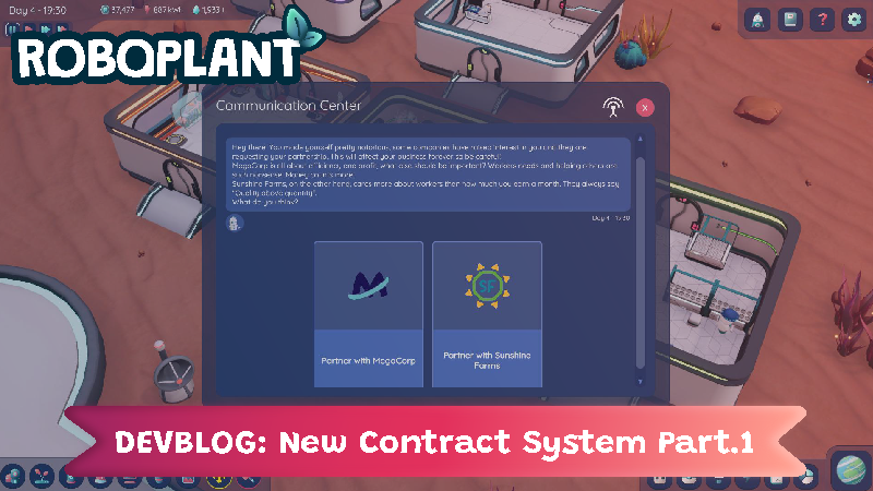 Roboplant - DevBlog: New Contracts System Part.1 - Steam News