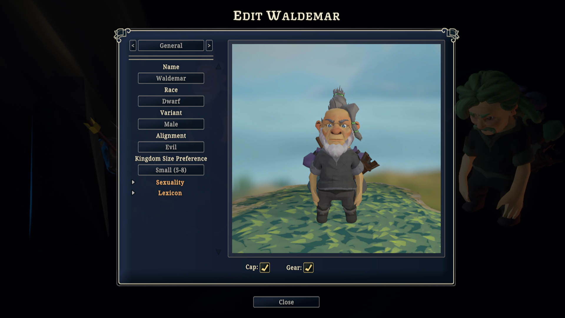 Sexuality Options respect the Settings you chose when starting your game.