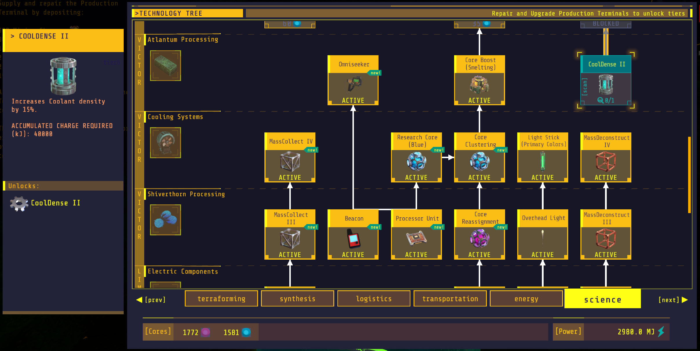 New intermediates and an overhauled Tech Tree – Techtonica