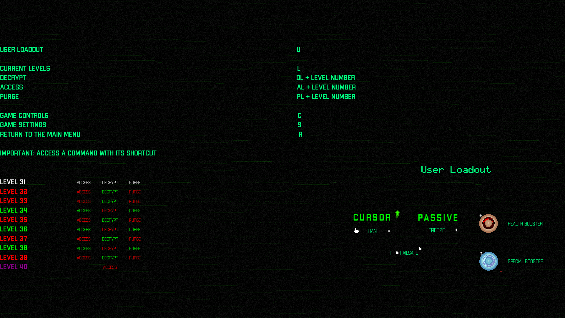 A new level select GUI has appeared (alongside a player loadout GUI ...