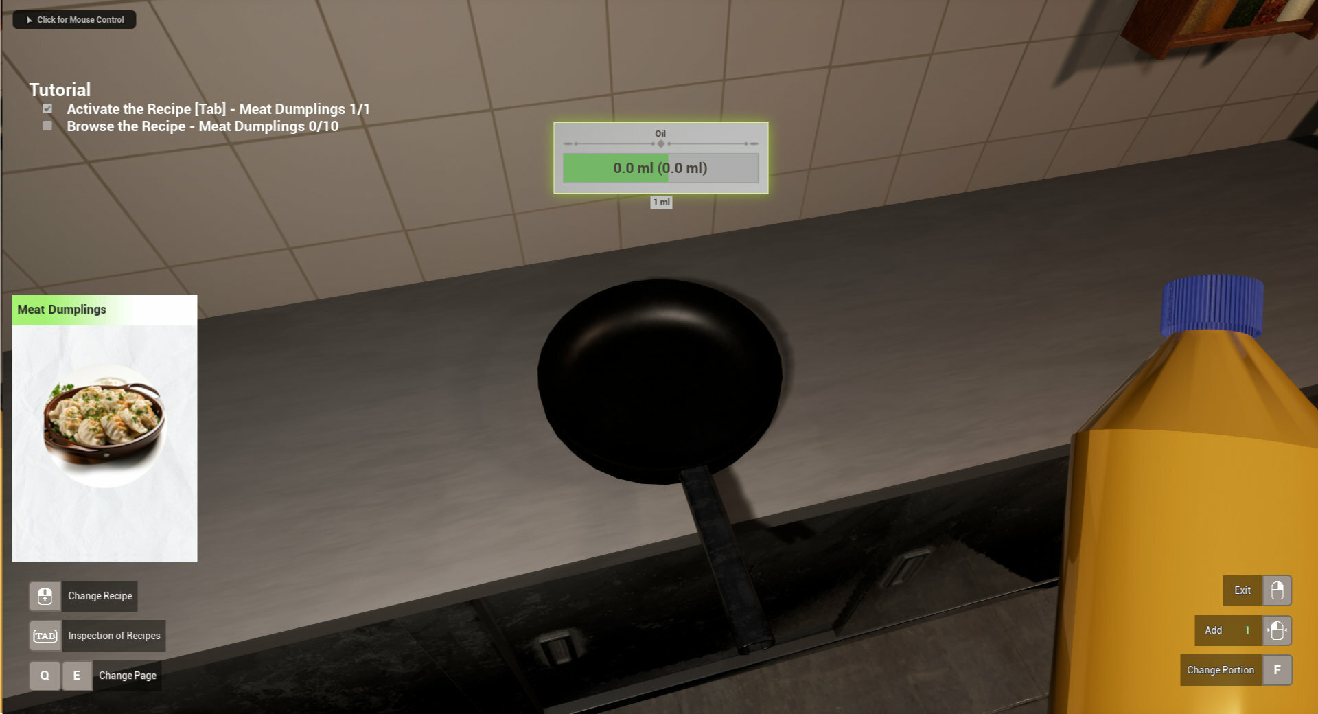 The window used to pick how much of the ingredient you want to add has ...