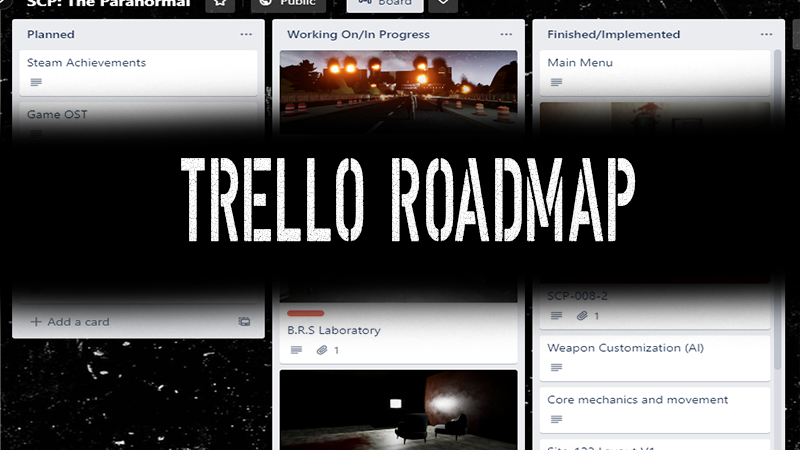SCP: The Paranormal - Trello Roadmap - Steam News