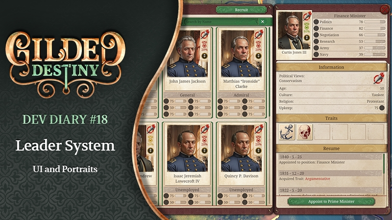 Gilded Destiny - Dev Diary 18 - [VLOG] Leader System UI, Mechanics, and ...