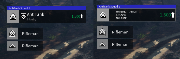 We have altered the way the UI looks when you click a unit.