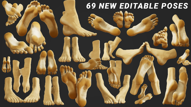 HAELE 3D - Feet Poser Pro - v069 - 69 New Editable Poses - Steam News