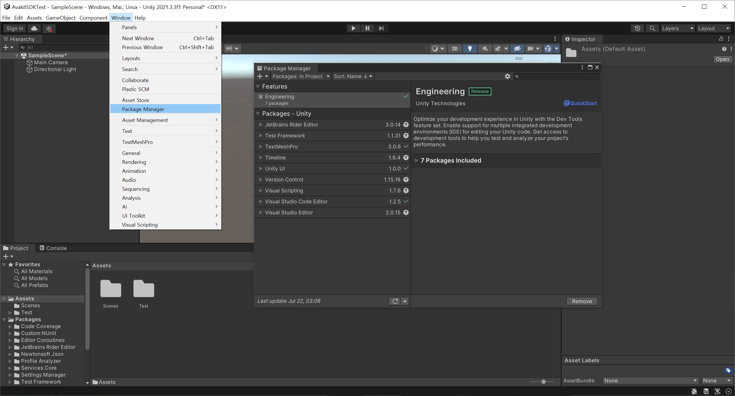 Click the '+' button left above and then click Add package from git URL...