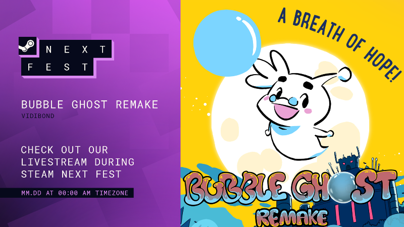 Bubble Ghost Remake - Bubble Ghost Remake to Showcase Demo at Steam Next Fest! - Steam News