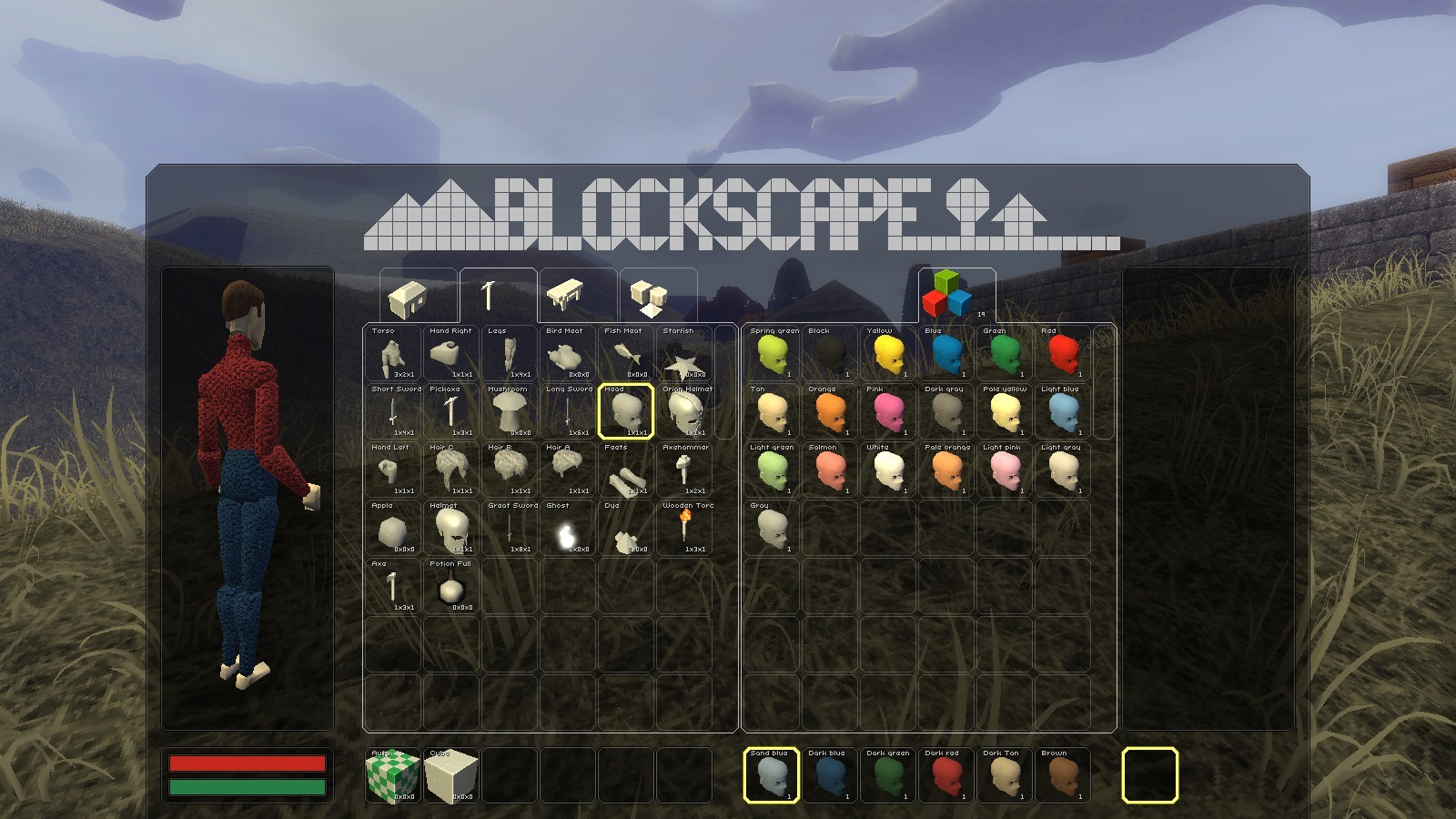 All inventory items on the left side are now gray. This is done to make it more clear that they ...