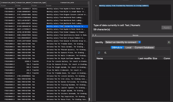 Sneak-peak into database, nerd stuff.