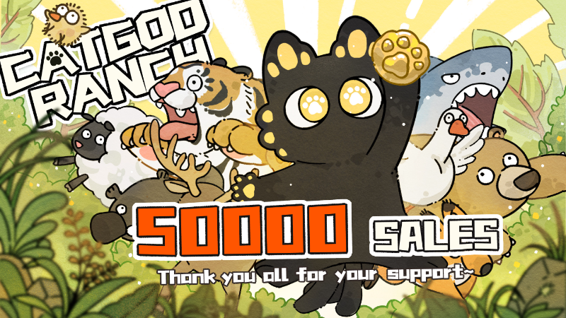Cat God Ranch - 50,000 sales milestone achieved!Updates! - Steam News