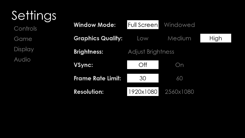 SLACKJAW - Graphic Settings Added: VSync, 60 fps, 2560 Resolution ...