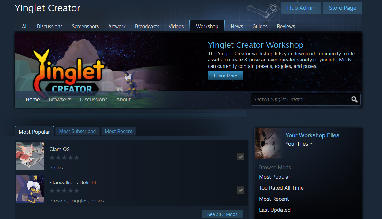 Want to make a mod or contribute to Yinglet Creator? Learn how, on the ...