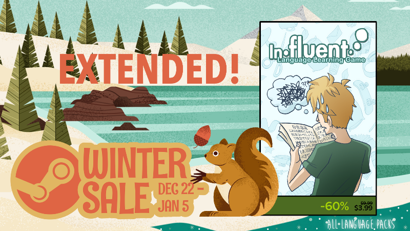 Influent Language Learning Game - Surprise Sale Extension! - Steam News