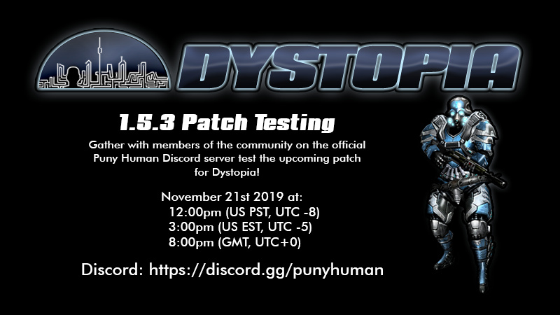 Dystopia - Dystopia Patch 1.5.3 Testing! - Steam News