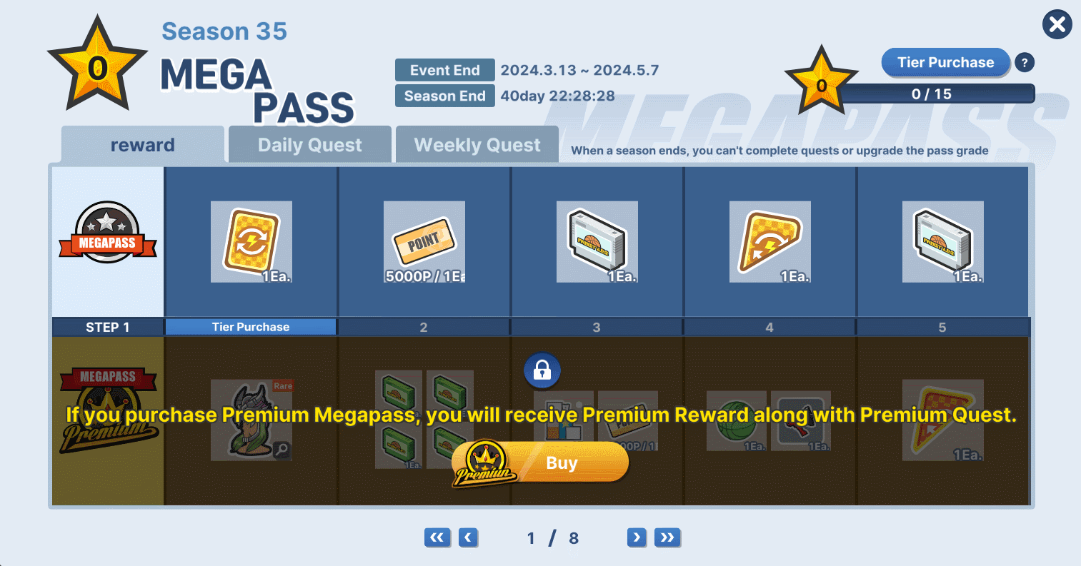 Note: Please note that during the last week of the event,