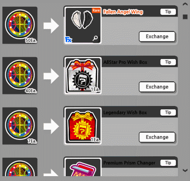 Note : 3 Gold Coins can be exchanged for 1 Rainbow Coin